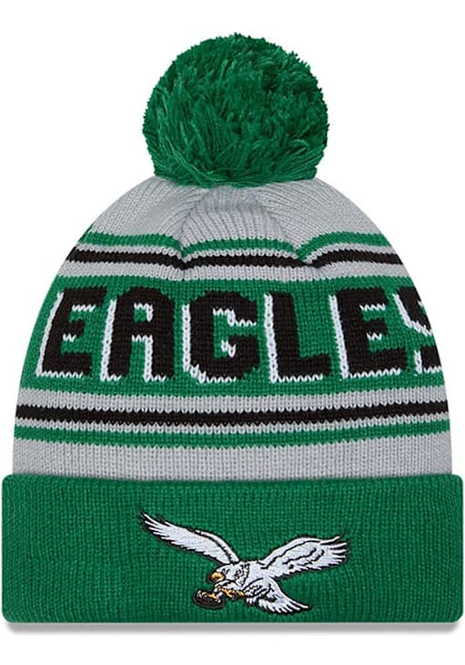 Philadelphia Eagles New Era KELLY Evergreen Cuff Pom Knit Hat - 59030613