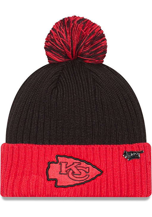 Kansas City Chiefs New Era Red 2024 Inspire Change Cuff Pom Knit Hat ...