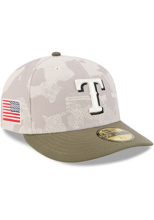 Texas Rangers Mens MLB25 AFD 5950 TAN New Era Fitted Hat - 59035328