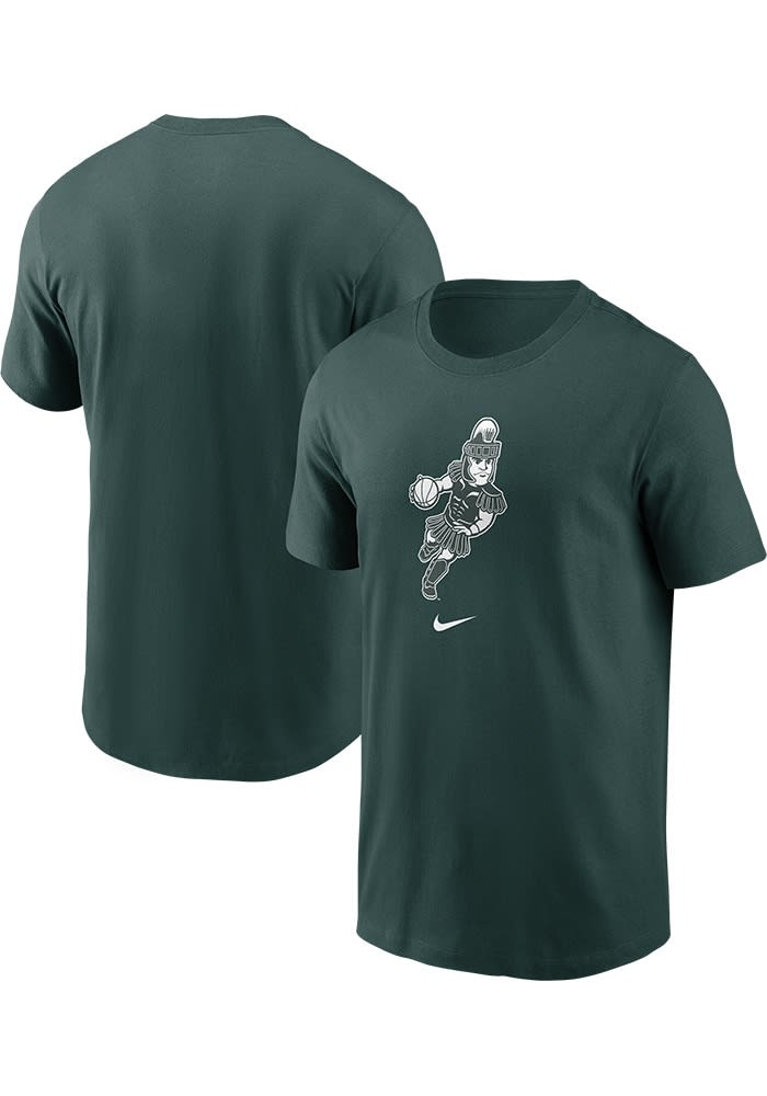 Nike Michigan State Spartans DARKGREEN Sparty Playing Basketball