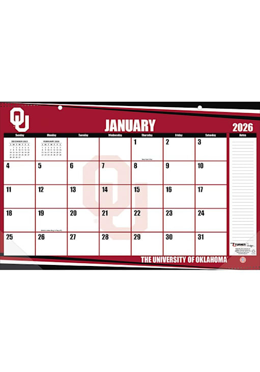 Oklahoma Sooners CRIMSON 17x11 Desk Pad Calendar - 6556669