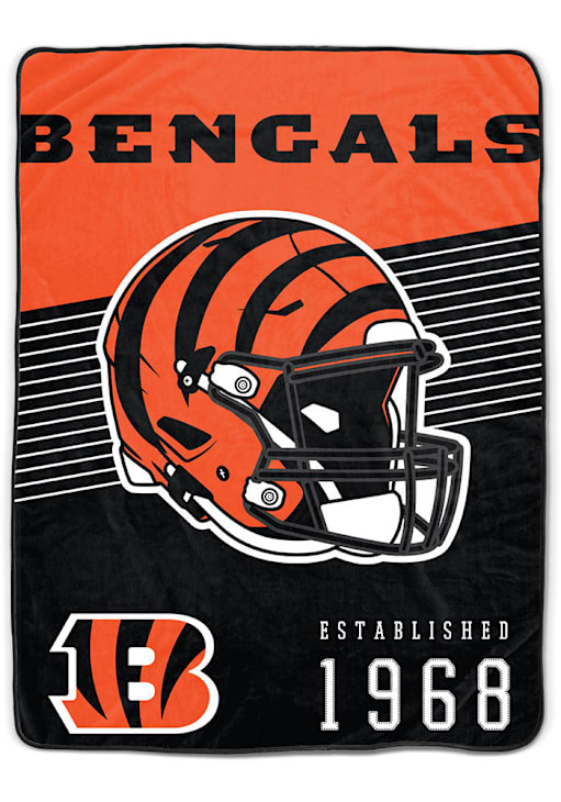 Cincinnati Bengals ORANGE Helmet Stripes Flannel 60x80 Fleece Blanket ...