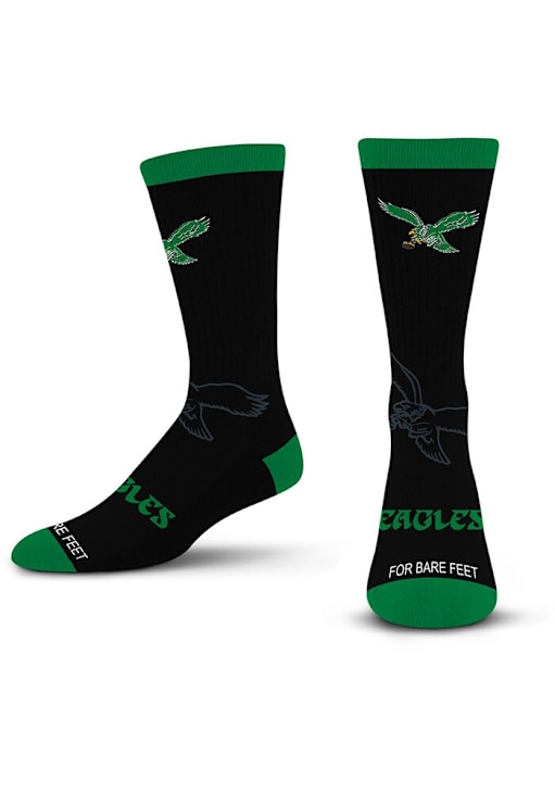 Philadelphia Eagles BLACK Shadow Mens Crew Socks - 7108661