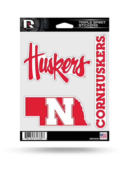 Nebraska Cornhuskers 3PK Auto Decal - Red