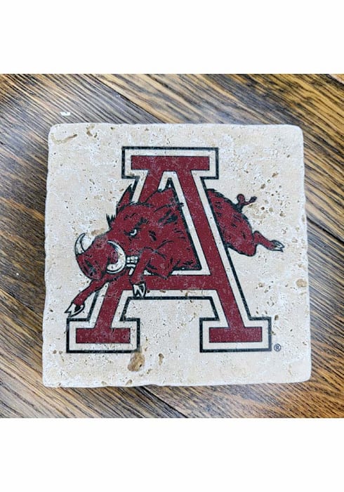 Arkansas Razorbacks Razorback thru A 4x4 Stone Coaster