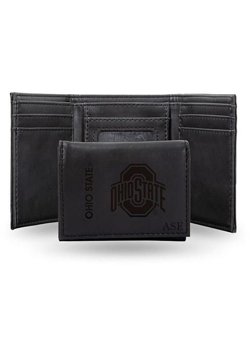 Ohio State Buckeyes BLACK Personalized Laser Engraved Mens Trifold ...