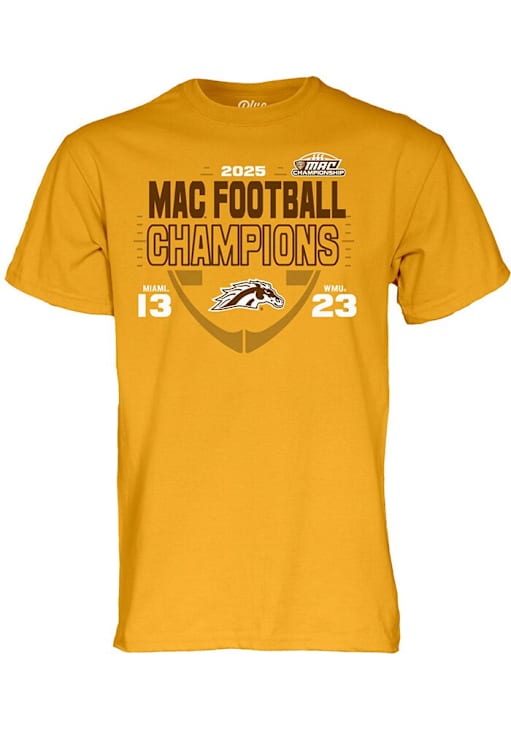 Blue 84 Western Michigan Broncos GOLD 2025 MAC Football Champions Score ...