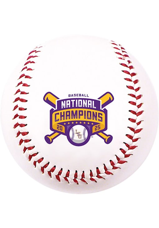 LSU Tigers White 2025 CWS Champions Baseball - 7631213