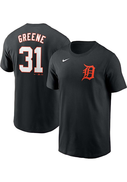 Riley Greene Detroit Tigers BLACK Pitch Black Short Sleeve Player T ...