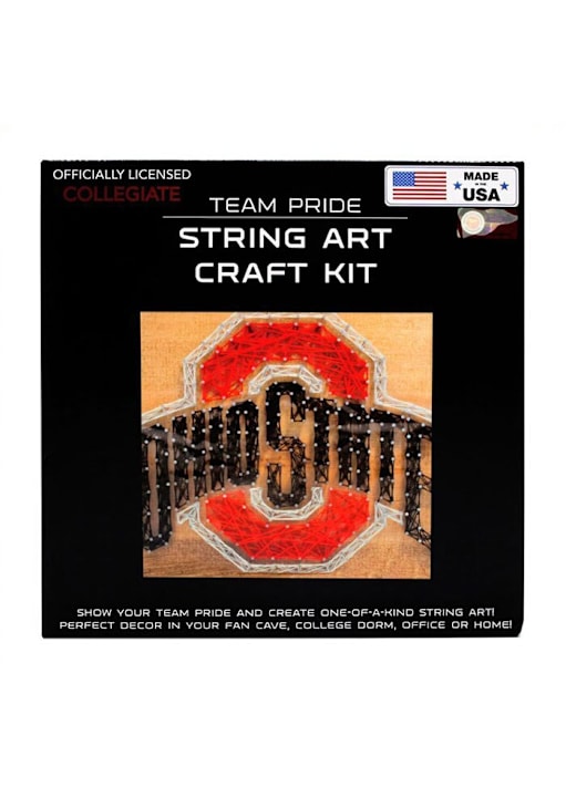 Ohio State Buckeyes Red String Art Craft Kit Puzzle - 7890321