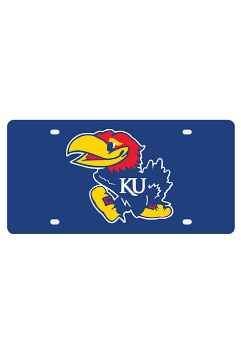 Kansas Jayhawks License Plate- KU Jayhawks Logo on Blue License Tag