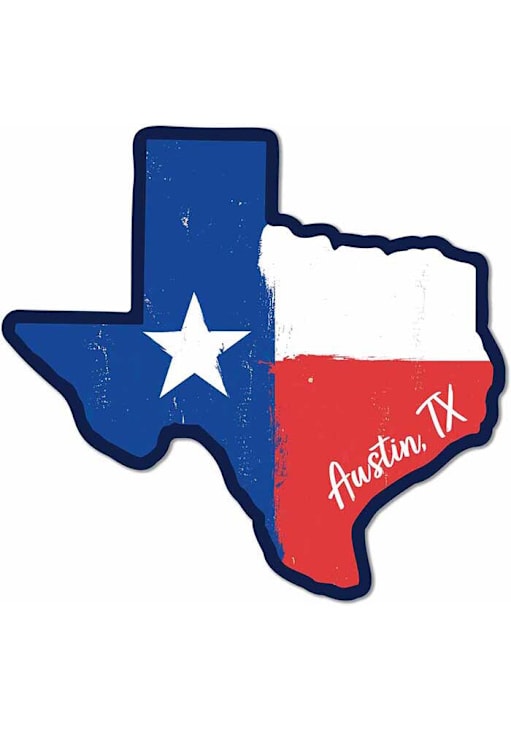 Austin Souvenir | Austin Stickers Grungy Texas Flag Small - BLUE
