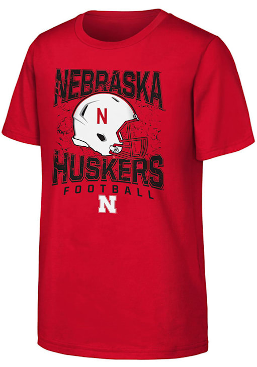 Youth Red Nebraska Cornhuskers Football graphic Short Sleeve T-ShirtTee ...