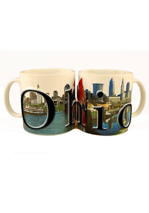 Ohio White Relief Wrap Ceramic Mug - 87960004