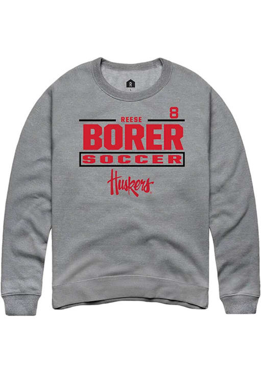 Reese Borer Mens GRAPHITE Nebraska Cornhuskers NIL Stacked Box Player ...