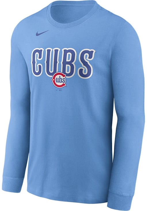Nike Chicago Cubs Alternate Logo Long Sleeve T Shirt LIGHT BLUE - 88241561