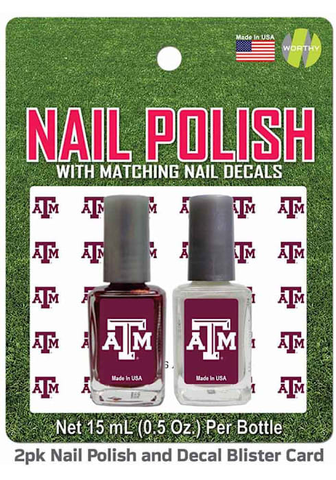 Texas A&M Aggies Nail Polish Decal Set Makeup