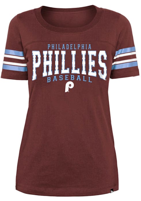 Philadelphia Phillies Womens Brushed T-Shirt - Maroon