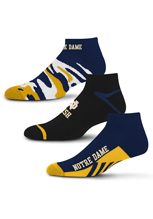 Notre Dame Fighting Irish NAVY Camo Boom 3 Pack Mens No Show Socks ...