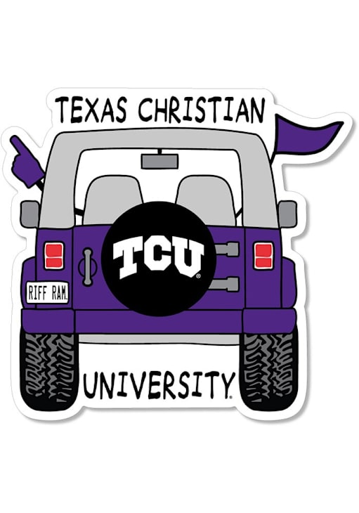 TCU Horned Frogs Souvenir | TCU Horned Frogs Stickers PURPLE 3.5" Jeep ...