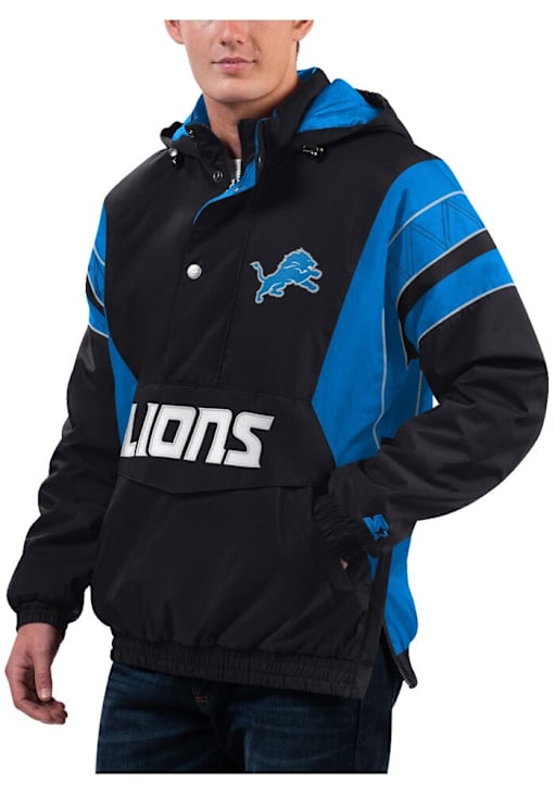 Starter Detroit Lions Mens Polyfill BLACK Pullover Jackets - 9436928