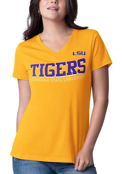 LSU Tigers Womens YELLOW Strategy T-Shirt - 9437425