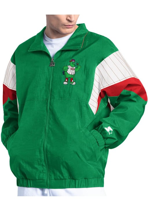 Starter Philadelphia Phillies Mens GREEN Yard Line Light Weight Jacket ...