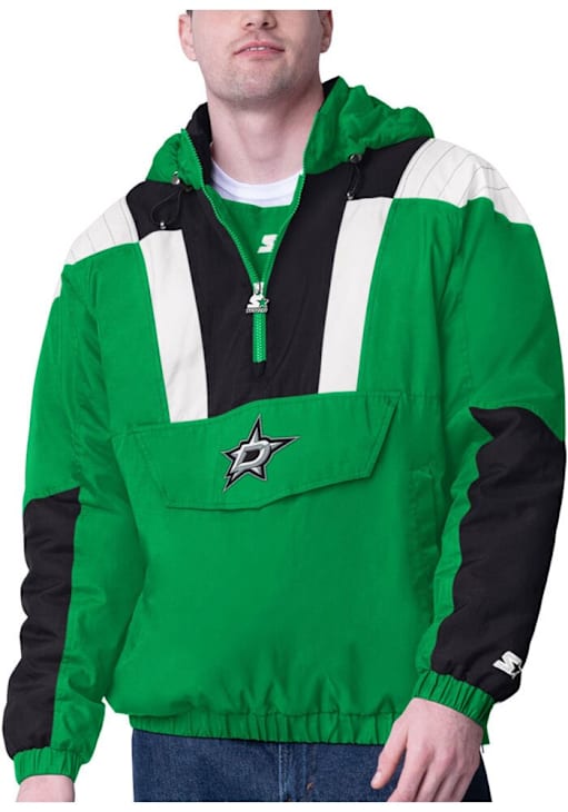 Starter Dallas Stars Mens Charger GREEN Pullover Jackets - 9439364