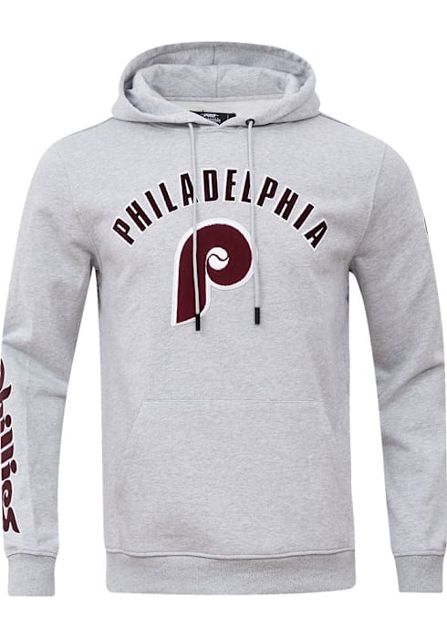 Pro Standard Phillies Phillies Grey Bristle Long Sleeve Fashion Hood