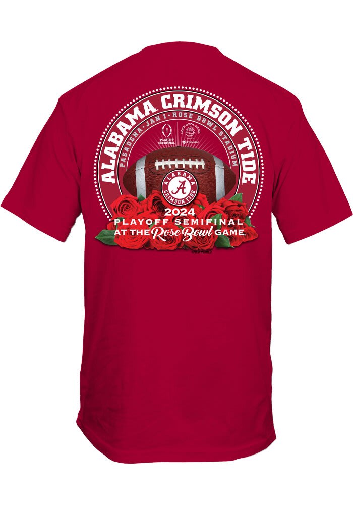 Alabama Crimson Tide CARDINAL 2023 CFP Rose Bowl Bound Short Sleeve T ...