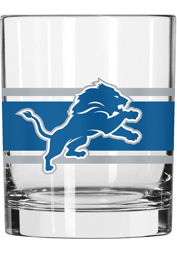 Detroit Lions BLUE 14oz Stripe Rock Glass - 10100193