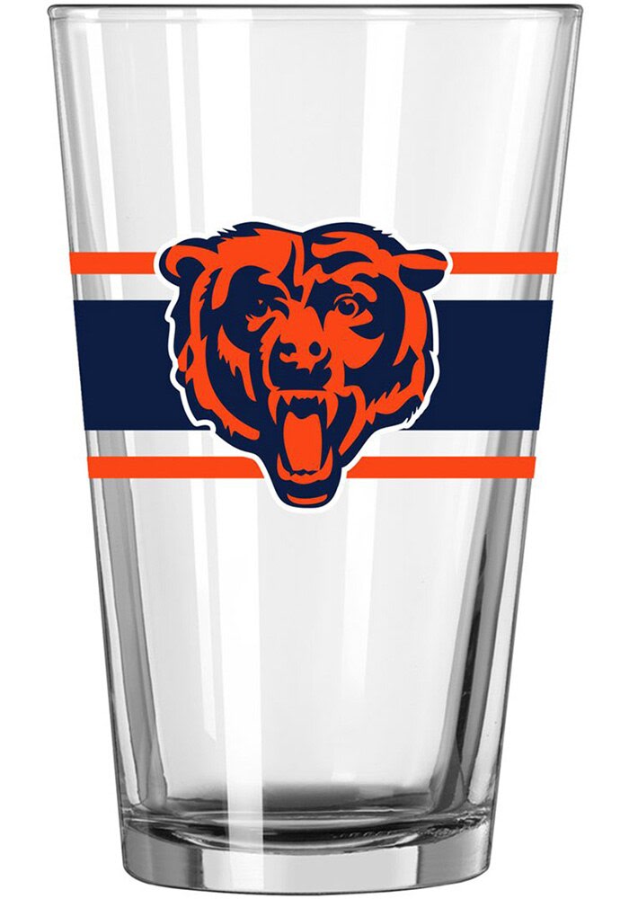 Chicago Bears NAVY 16oz Stripe Pint Glass - 10100201