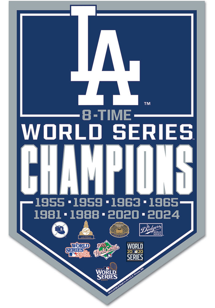 Los Angeles Dodgers BLUE 2024 World Series Champions 11x17 Sign - 10100740