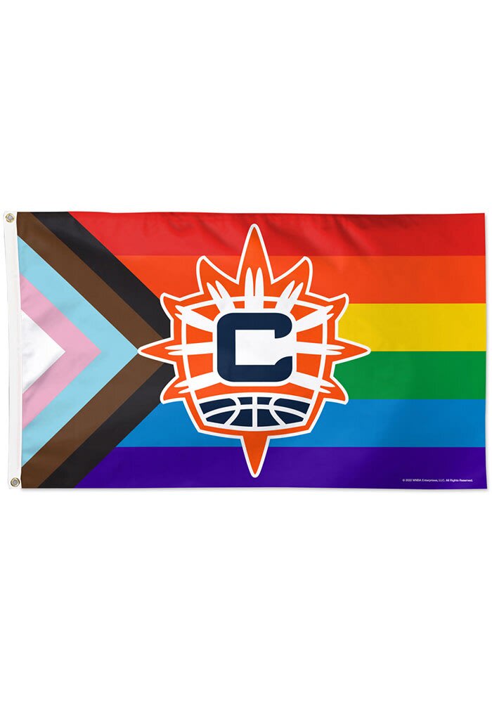 Connecticut Sun Pride Deluxe ORANGE Silk Screen Grommet Flag