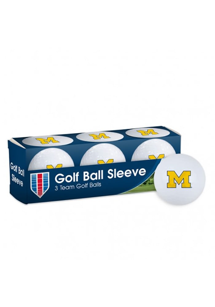 Michigan Wolverines White 3 Pack Team Golf Balls