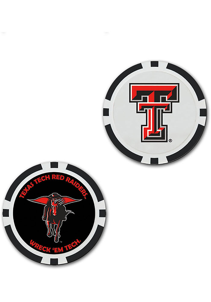 Texas Tech Red Raiders BLACK 2-Sided Poker Chip Golf Ball Marker - 10131161
