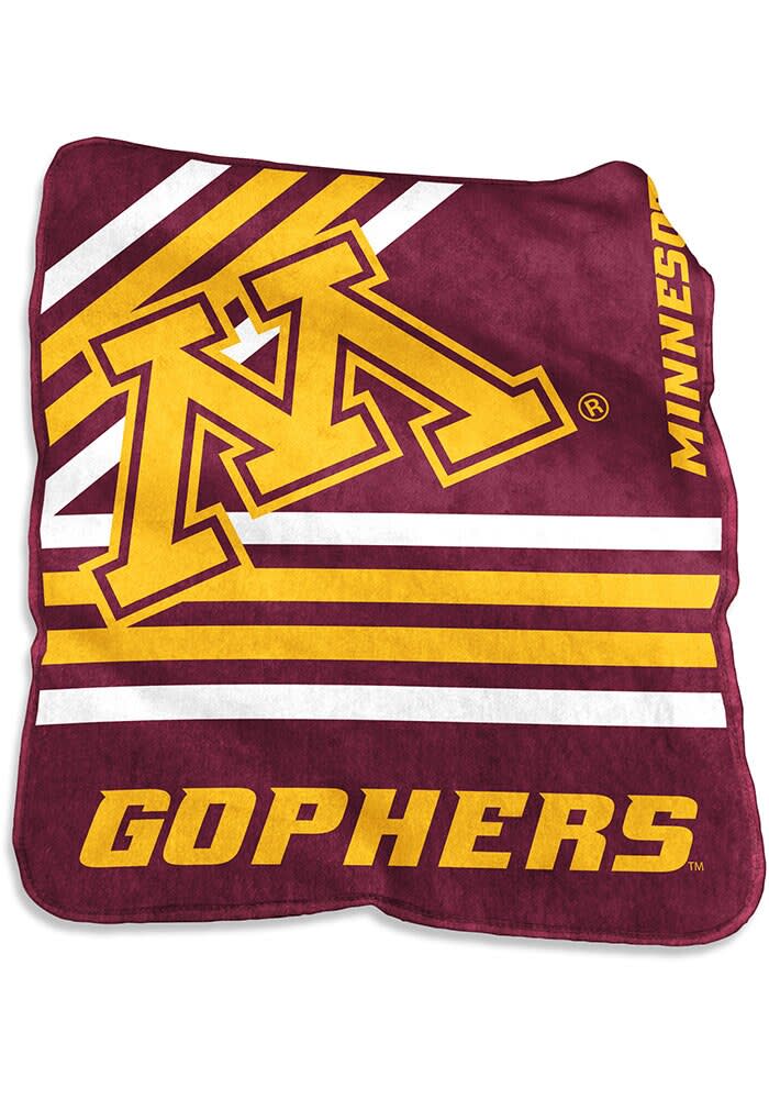 Logo Brands MAROON Minnesota Golden Gophers Logo Raschel Throw Blanket ...