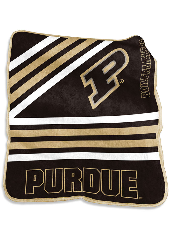 Purdue Boilermakers BLACK Logo Raschel Throw Blanket - 1014043