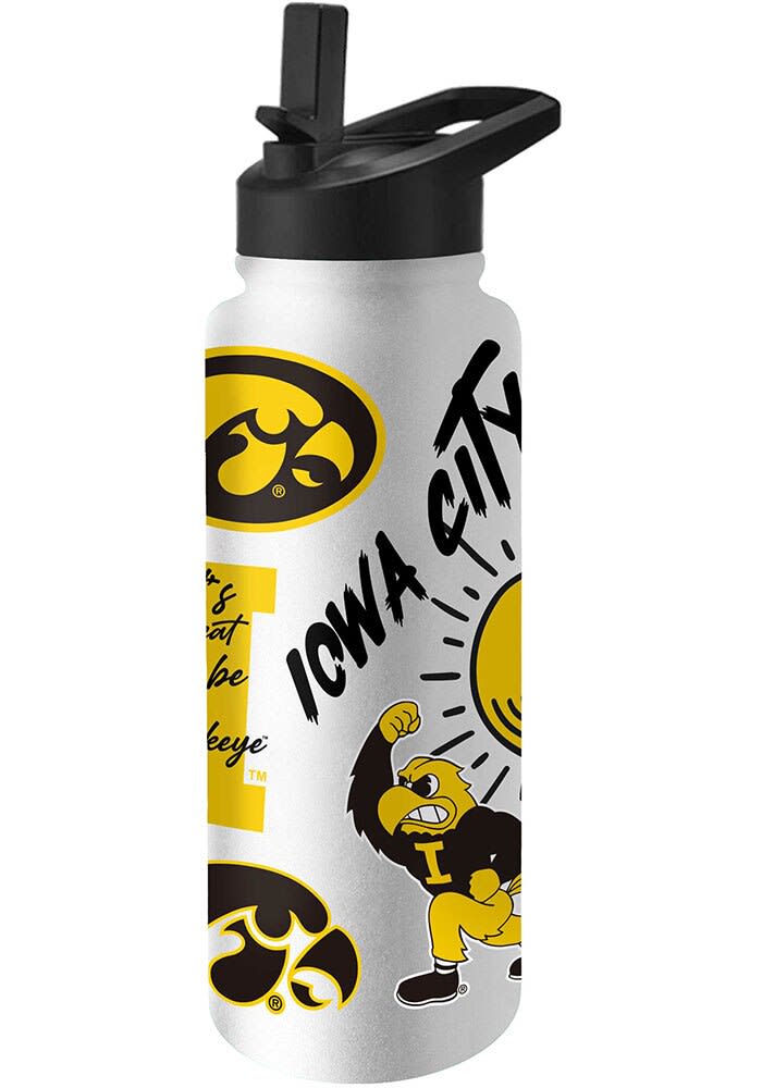 Iowa Hawkeyes BLACK 34oz Native Quencher Stainless Steel Bottle - 1015559