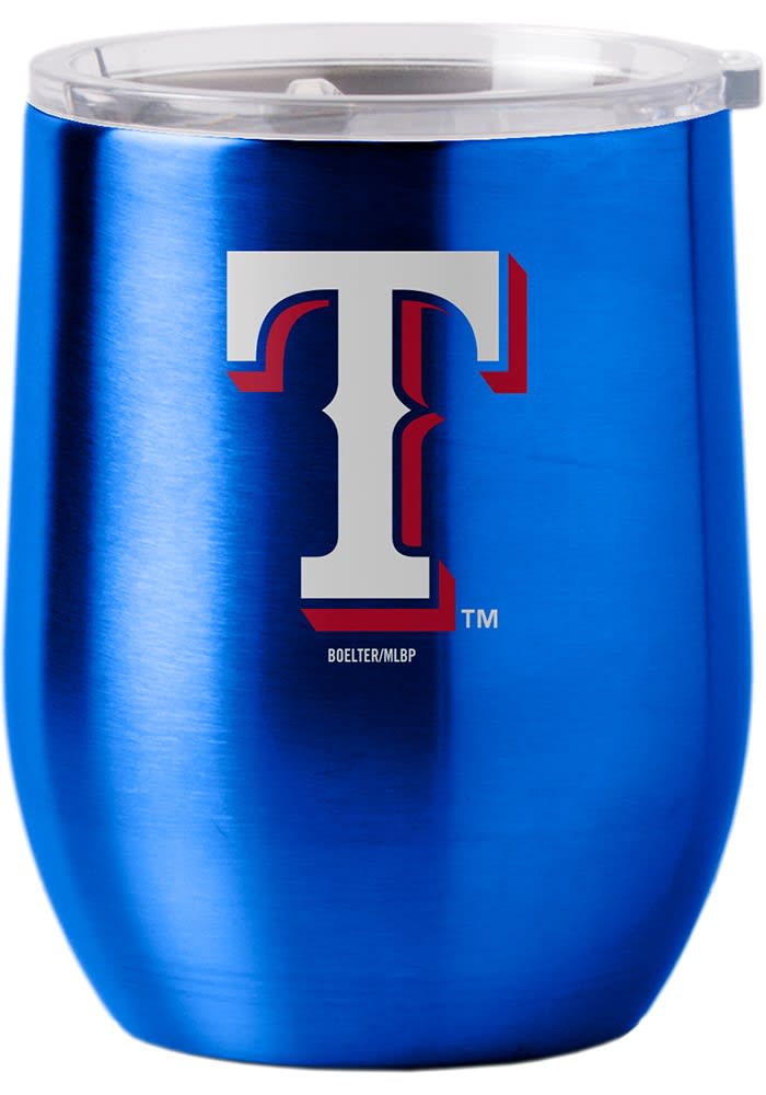 Texas Rangers BLUE 16oz Curved Ultra Wine Stainless Steel Stemless ...