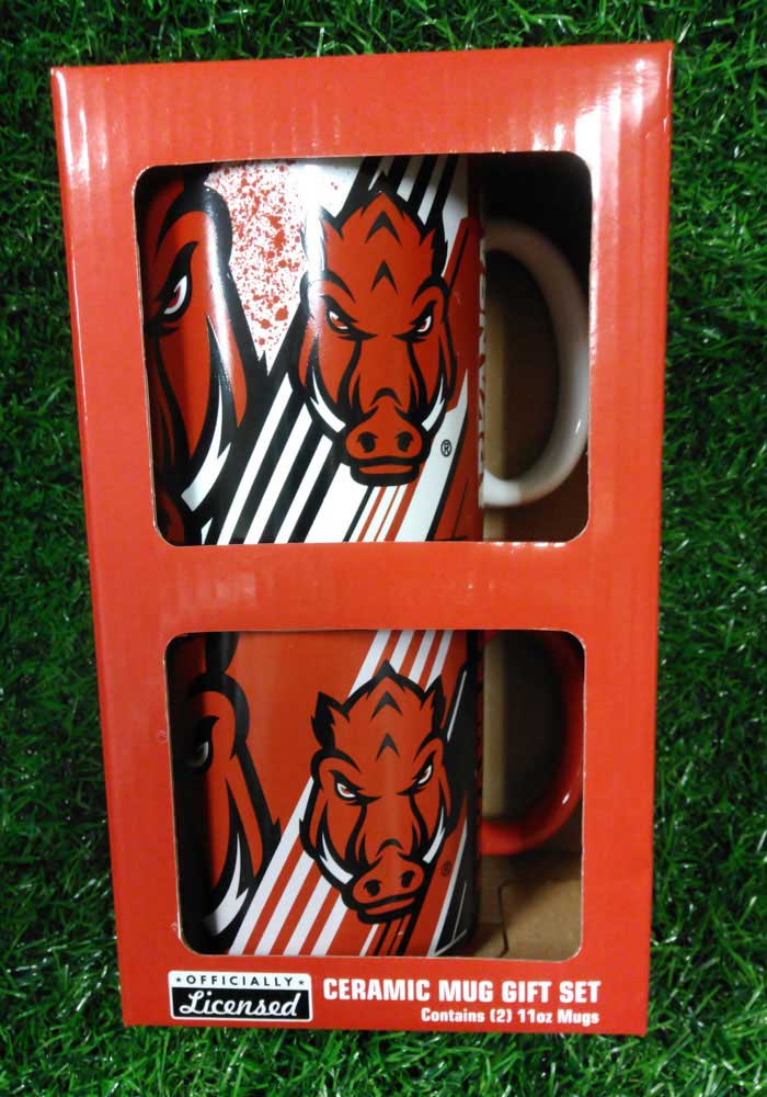 Arkansas Razorbacks 11 OZ 2 Pack Box Set Mug - RED