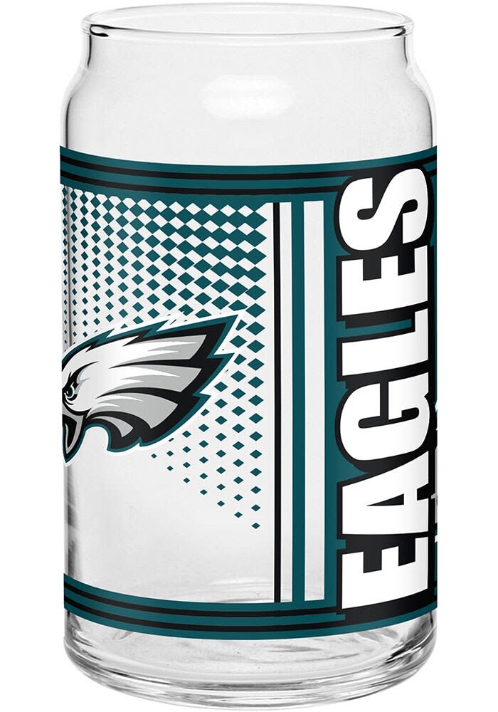 Philadelphia Eagles CLEAR 16 OZ Hero Dig Glass Can Pint Glass - 10165463