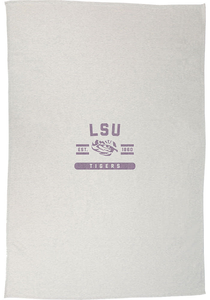 LSU Tigers OATMEAL Sublimated Sweatshirt Blanket - 1016565