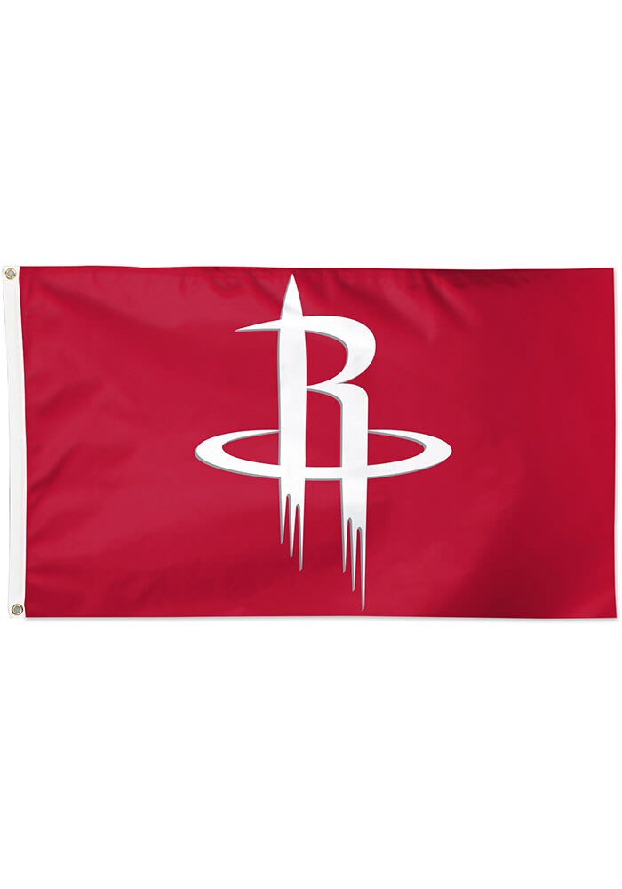 Houston Rockets 3x5 Logo Red Silk Screen Grommet Flag - 1018092