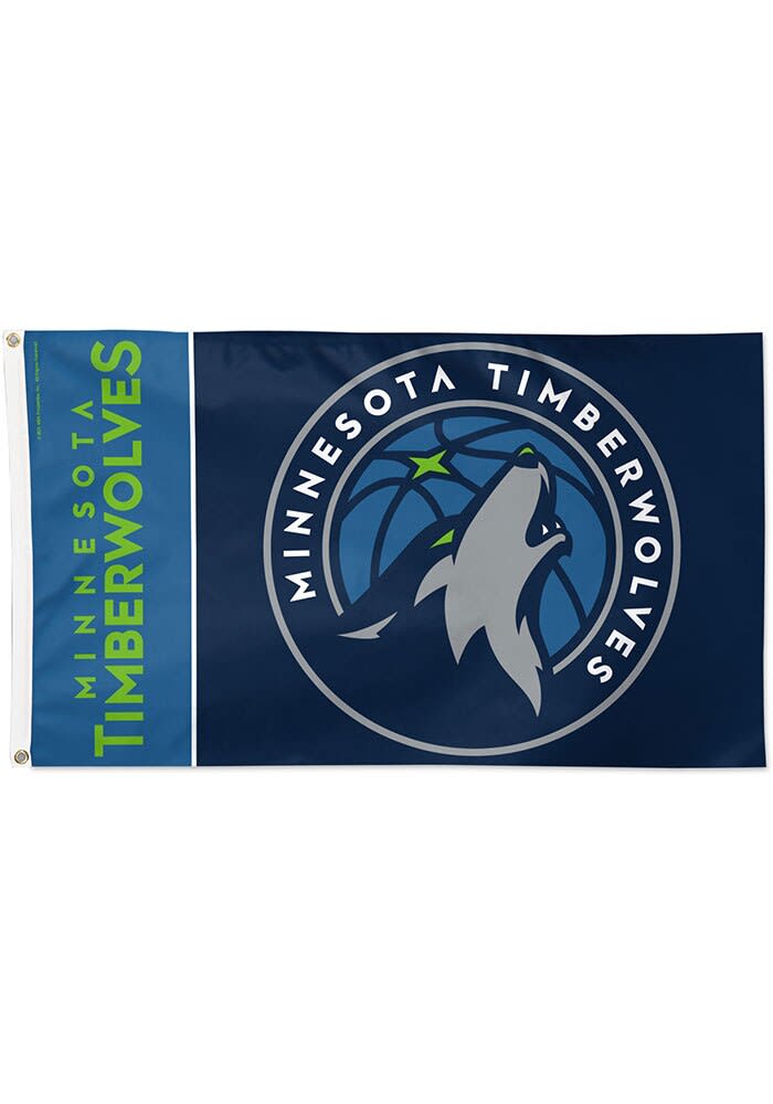 Minnesota Timberwolves Deluxe Circle Logo BLUE Silk Screen Grommet Flag ...
