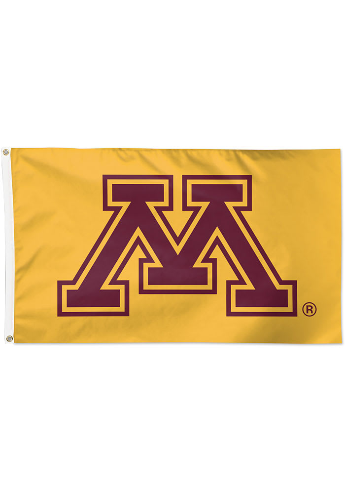 Minnesota Golden Gophers YELLOW Deluxe Design Silk Screen Grommet Flag ...