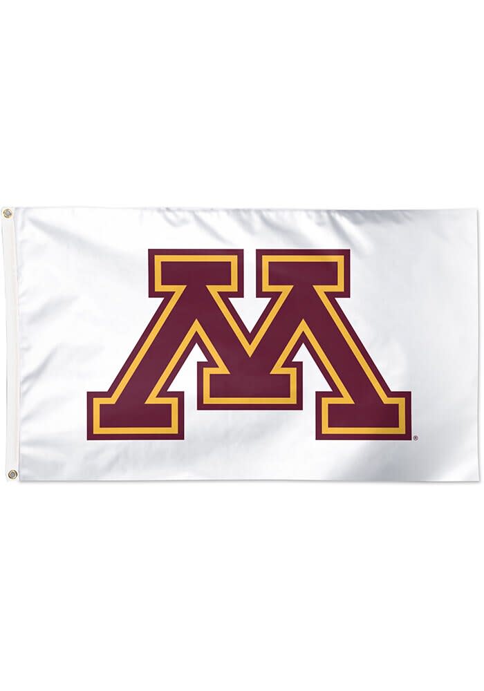Minnesota Golden Gophers White Deluxe Silk Screen Grommet Flag - 1018484