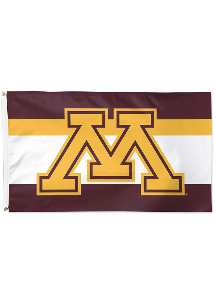 Minnesota Golden Gophers Deluxe Stripe MAROON Silk Screen Grommet Flag ...