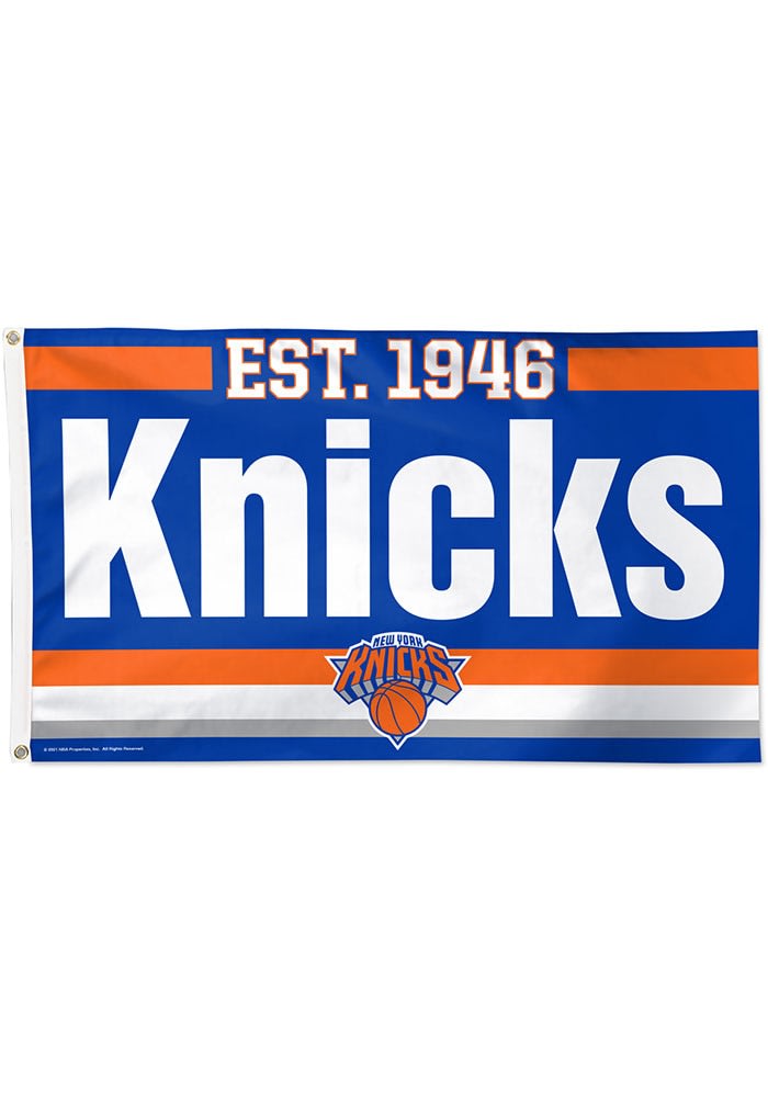 New York Knicks Deluxe Established BLUE Silk Screen Grommet Flag - 1018534