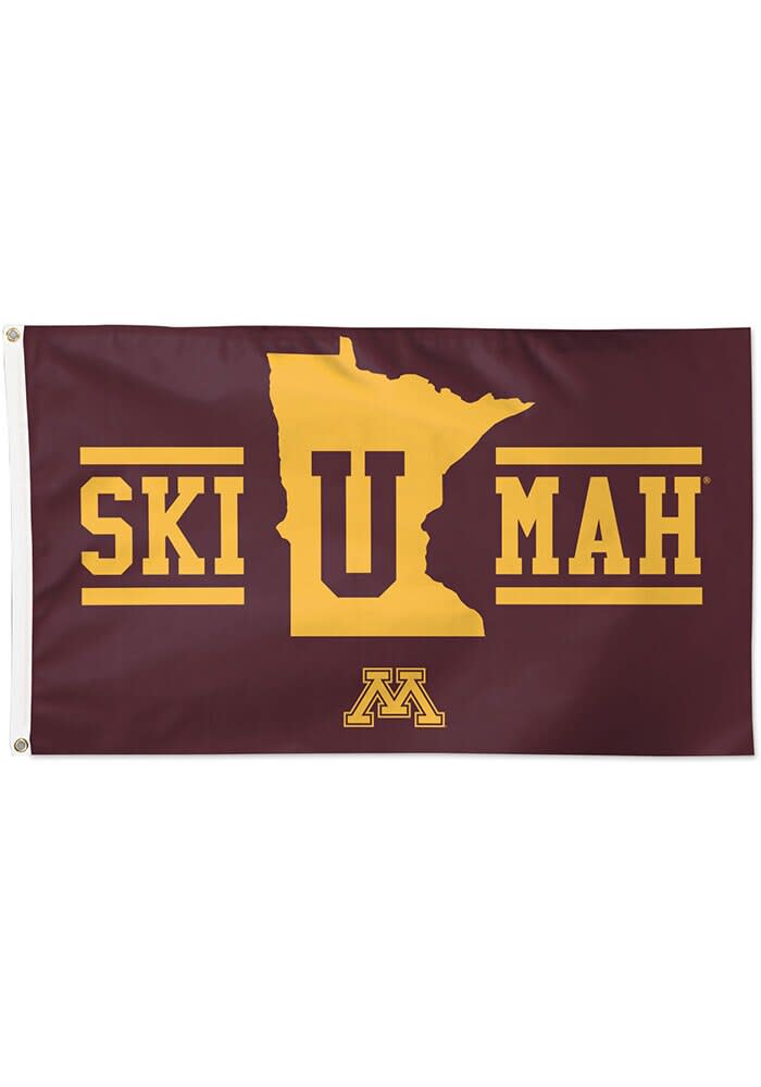Minnesota Golden Gophers MAROON Deluxe State Slogan Silk Screen Grommet ...
